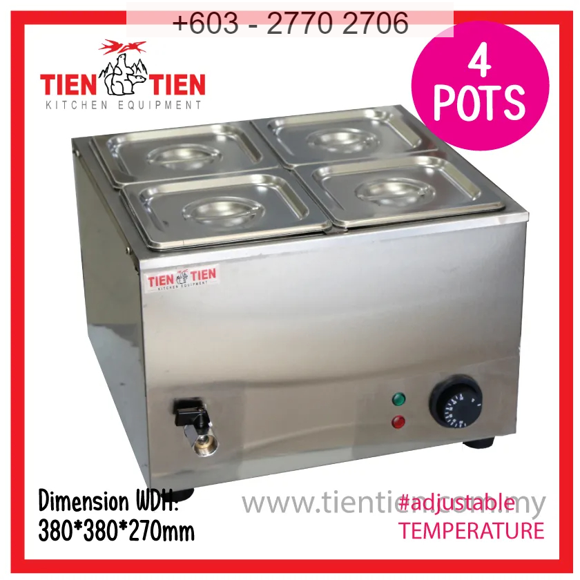OT/SW03 TIEN TIEN 4 POT ELECTRIC SAUCE WARMER TABLE TOP BAIN MARIE ...