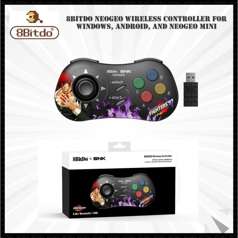 8BITDO NEOGEO Wireless Controller for Windows, Android, and NEOGEO mini ...