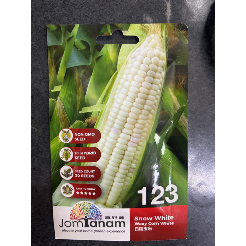 JOM TANAM Waxy Corn Snow White Seed JT123 / Benih Jagung Pulut / 糯玉米种子 ...