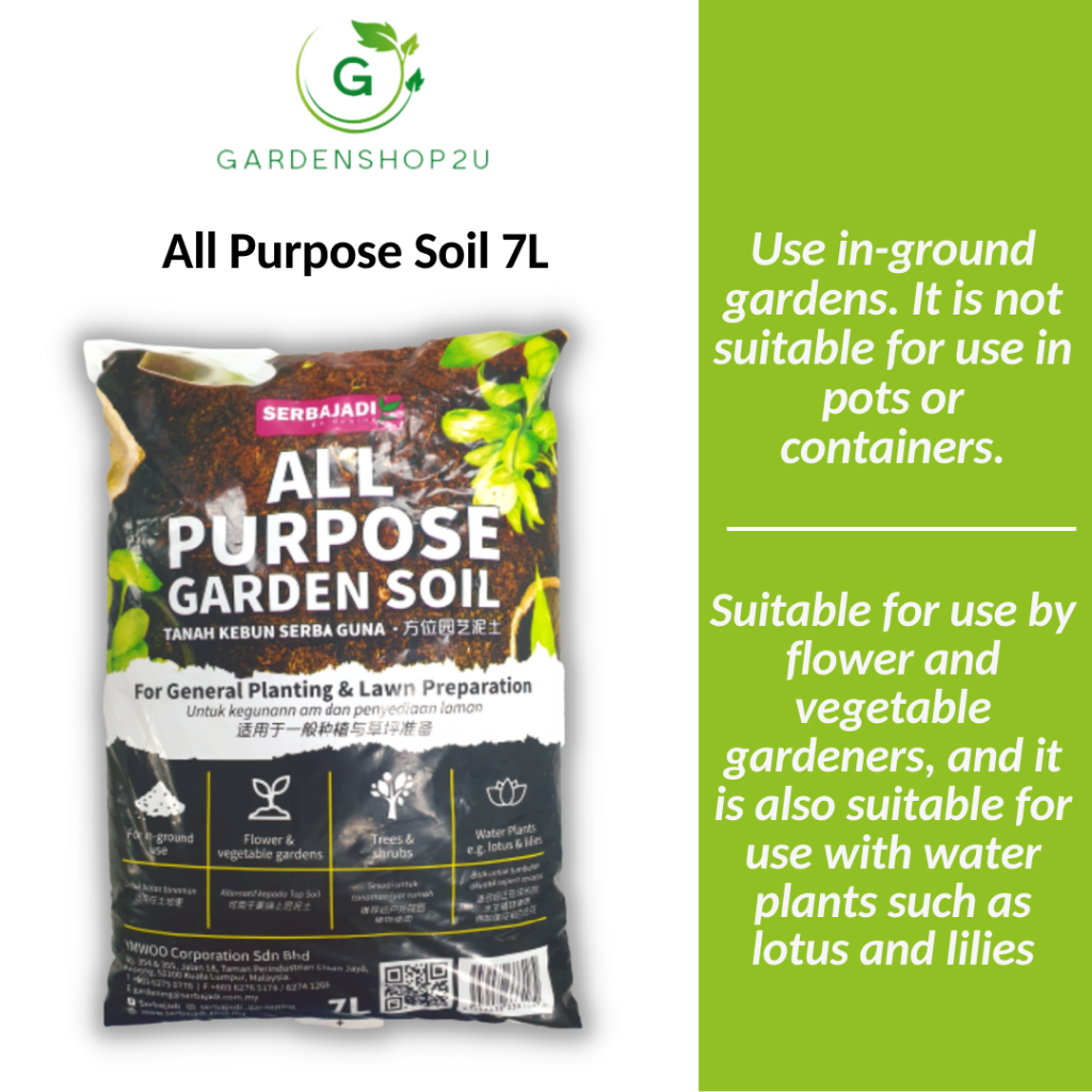 All Purpose Soil 7L - Tanah Hitam Serbaguna | For Ground Use ONLY ...