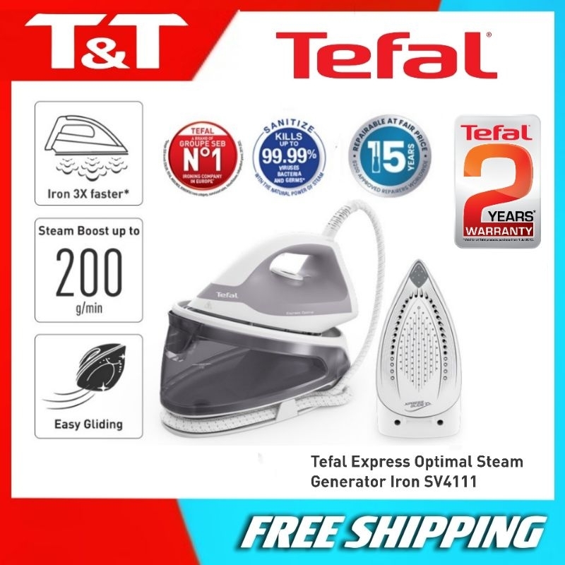Tefal Steam Station Express Optimal (SV4111) Steam Generator Iron Dry ...
