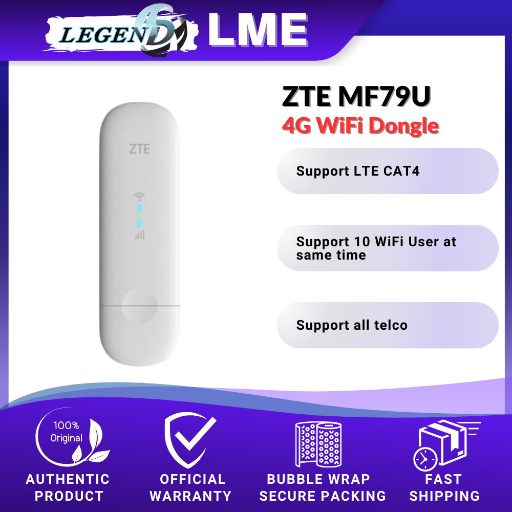 ZTE MF79U 4G/LTE WiFi Hotspot Dongle USB Modem Original ZTE Malaysia ...