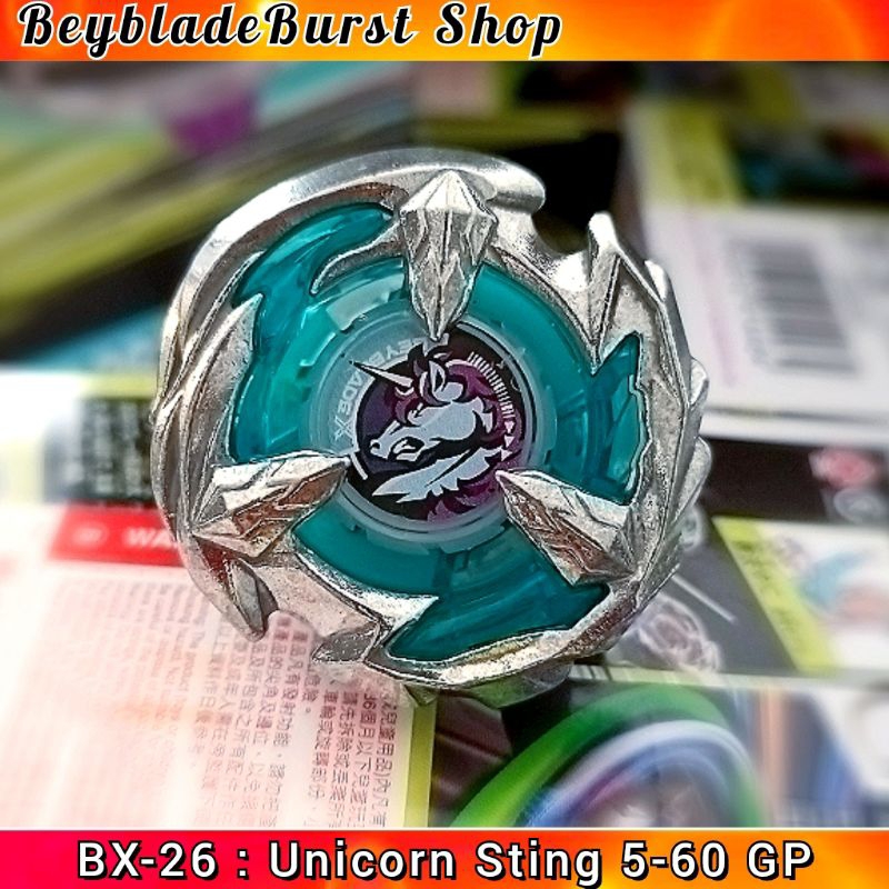 BX 26 Unicorn Sting Ratchet 5-60 Bit GP (Genuinely Takara Tomy) Beyblade X Bx26 Unicorn Sting 5 ...