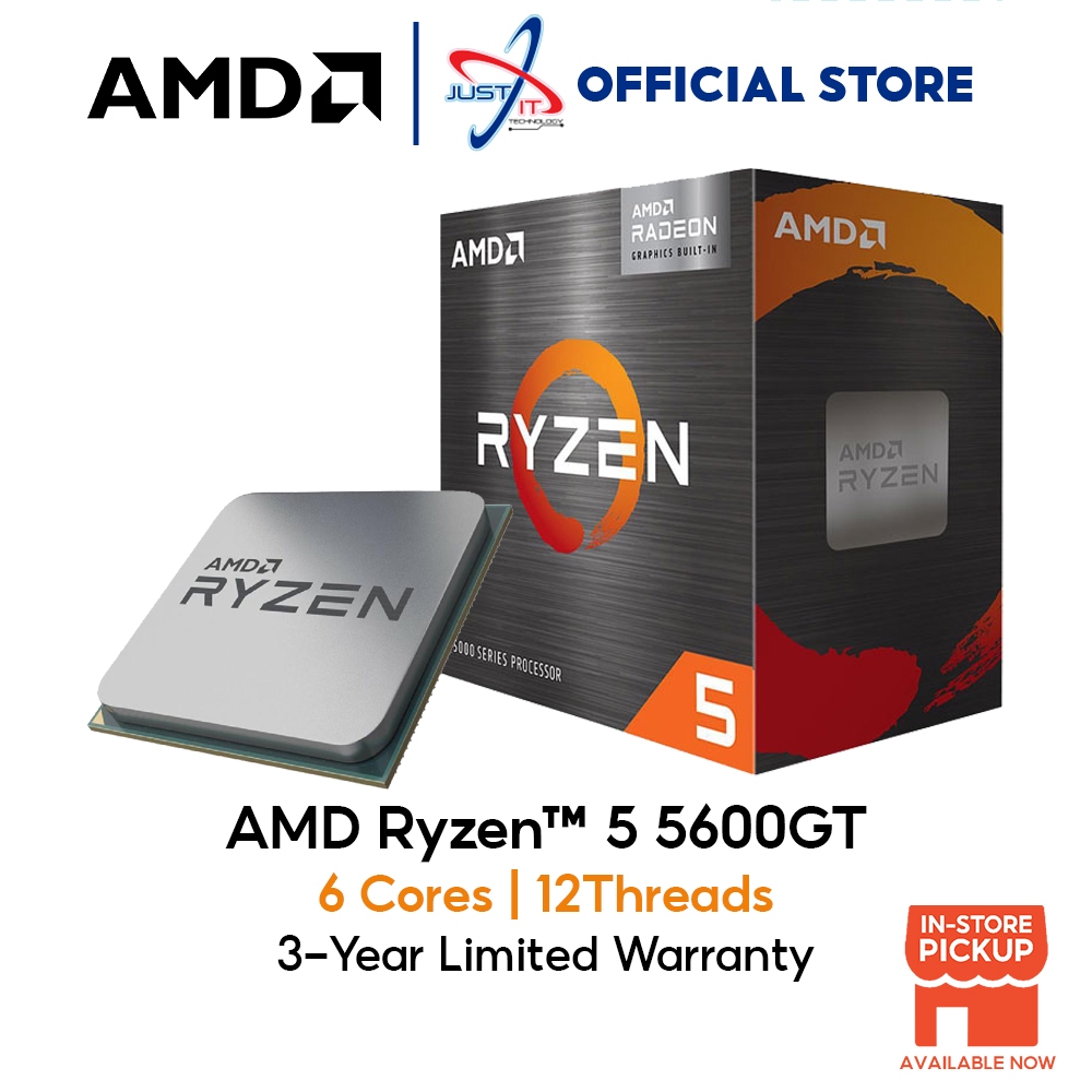AMD RYZEN 5 5600GT 3.6GHz Up to 4.6GHz 16MB AM4 PROCESSOR WITH AMD ...