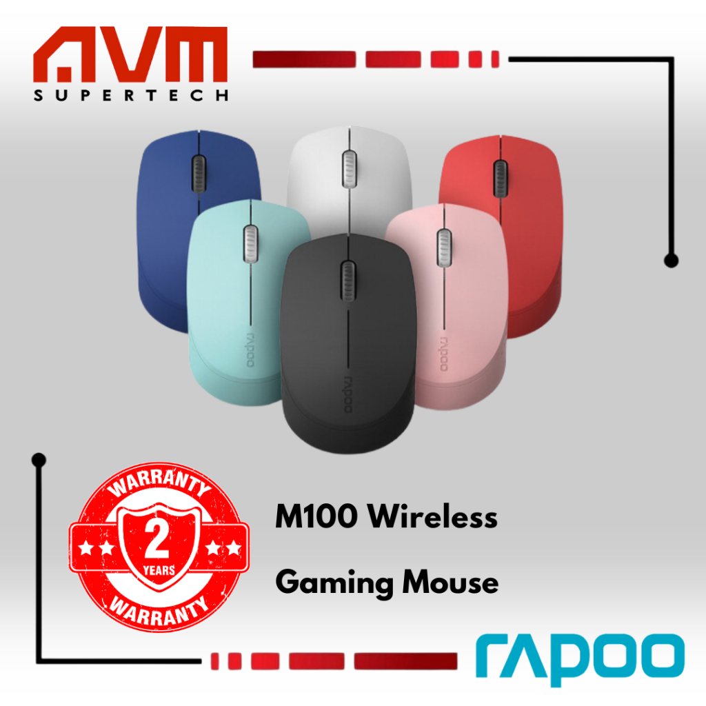 AVM RAPOO M100 Silent Multi-Mode Wireless Mouse - Red / Blue / Pink ...