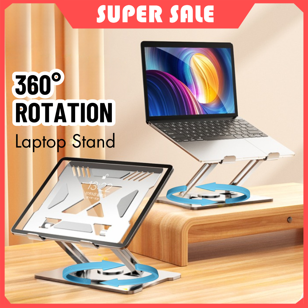 360° Rotation Laptop Stand Laptop Holder Non Slip Foldable Adjustable ...