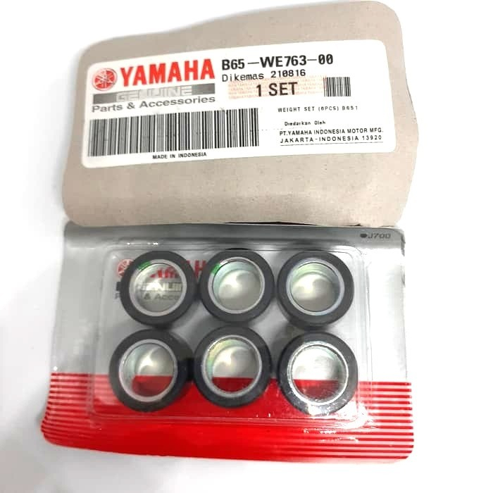 YAMAHA ROLLER SET NVX 155 NMAX V2 / NMAX V1 6PCS 13G ROLLER PULLEY ORIGINAL YAMAHA B65-WE763-00 ...
