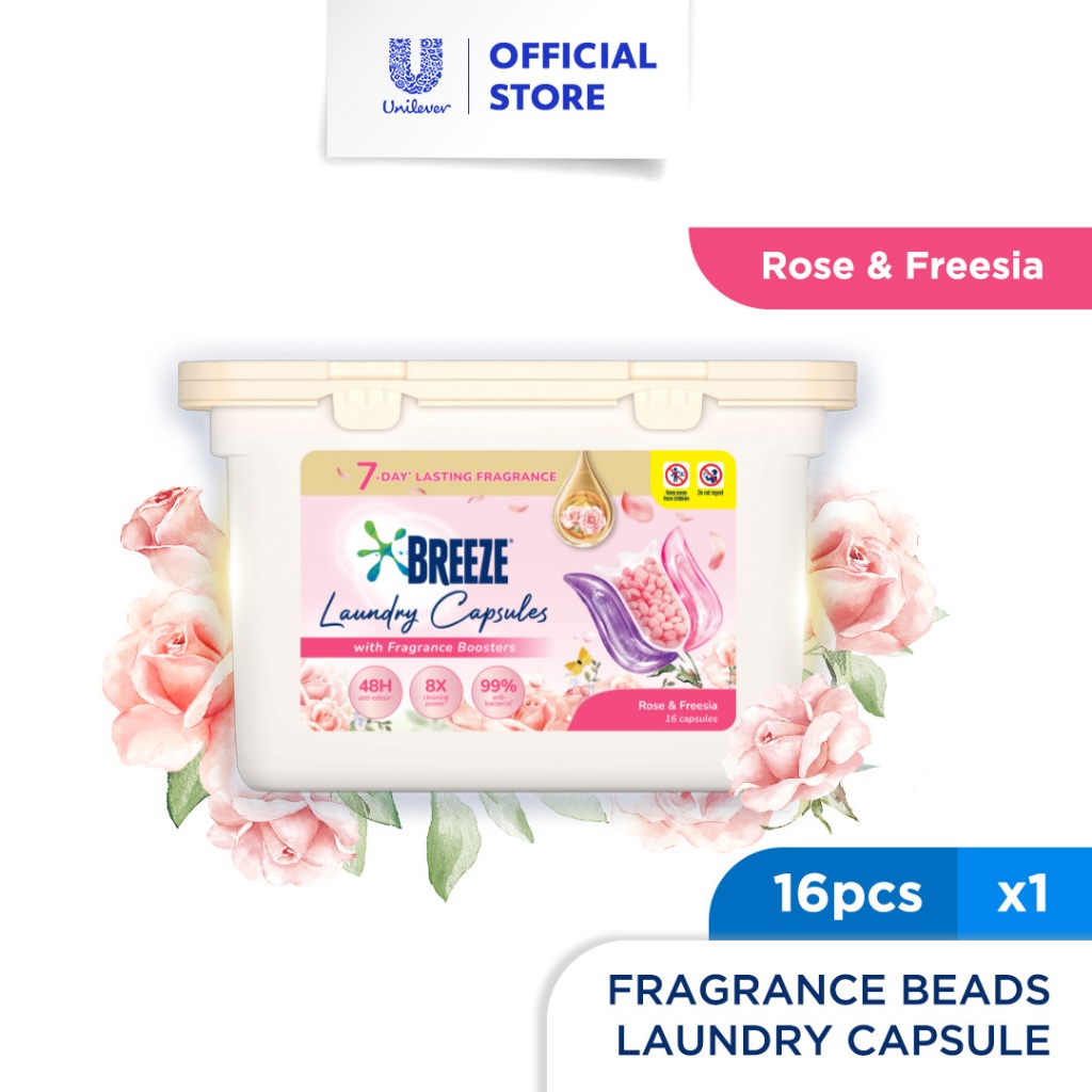 Breeze Fragrance Beads Capsule Detergent Rose 16's | Shopee Malaysia