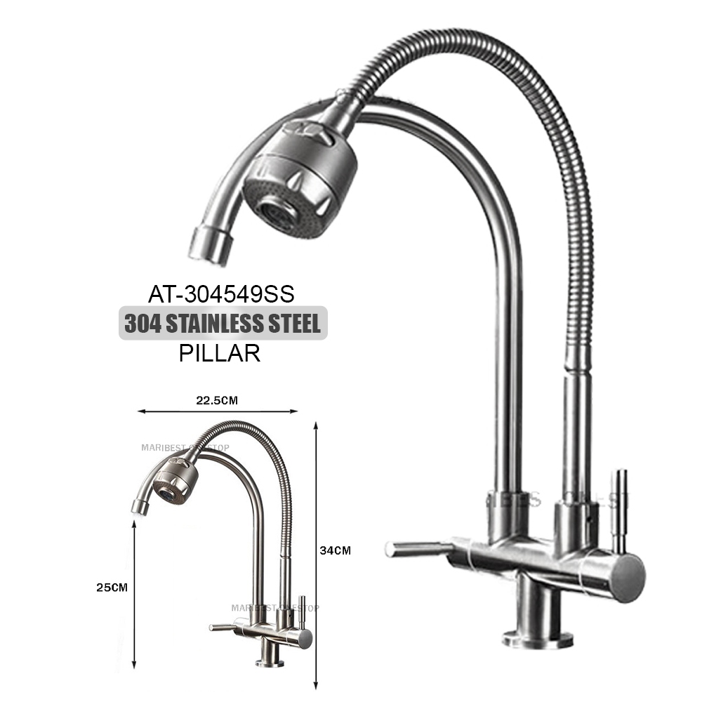SUS304 Stainless Steel Kitchen Sink Faucet Tap Basin Water Tap Faucet ...