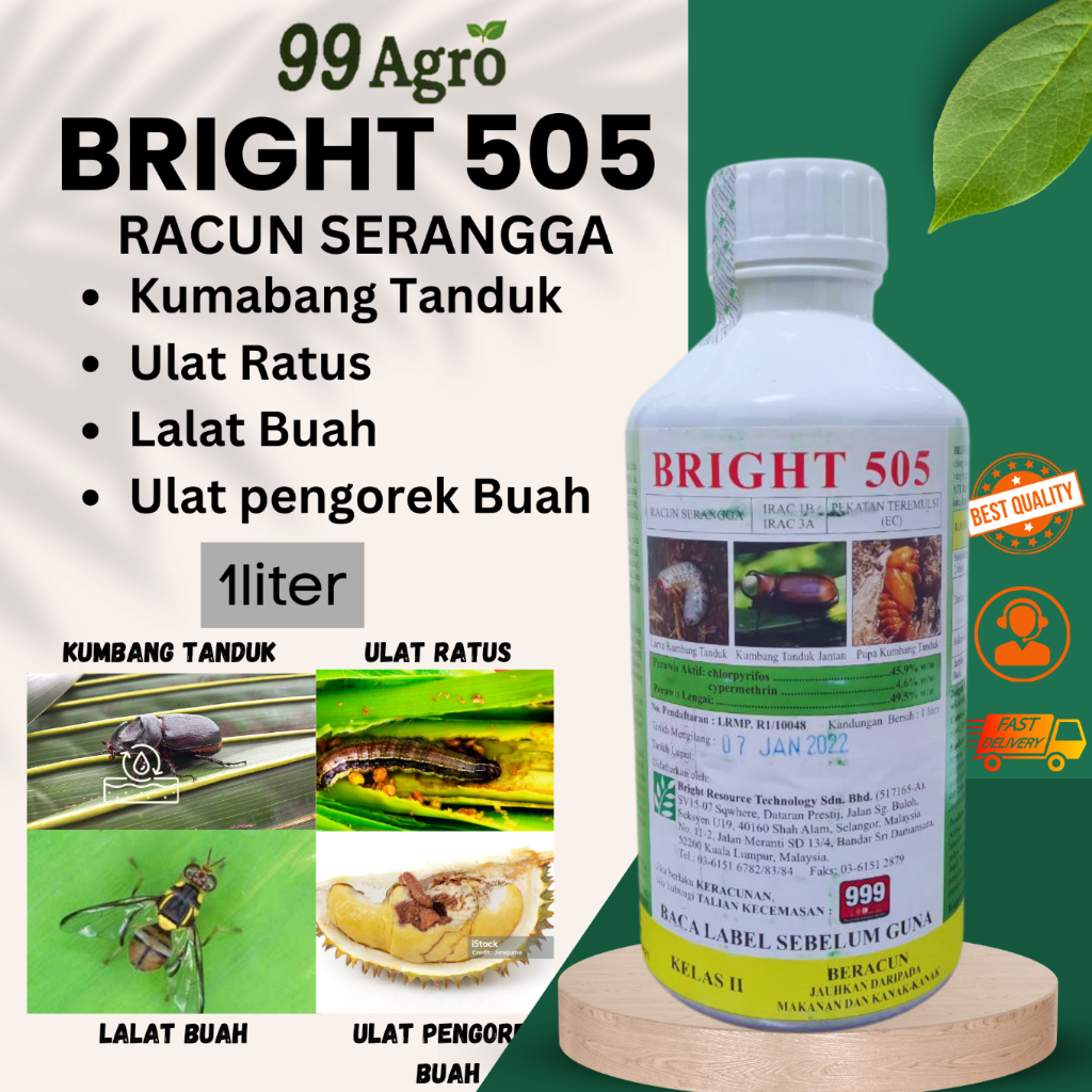 Bright 505 Racun Serangga 505 Ulat Pengorek Buah Durian Kumbang Tanduk ...
