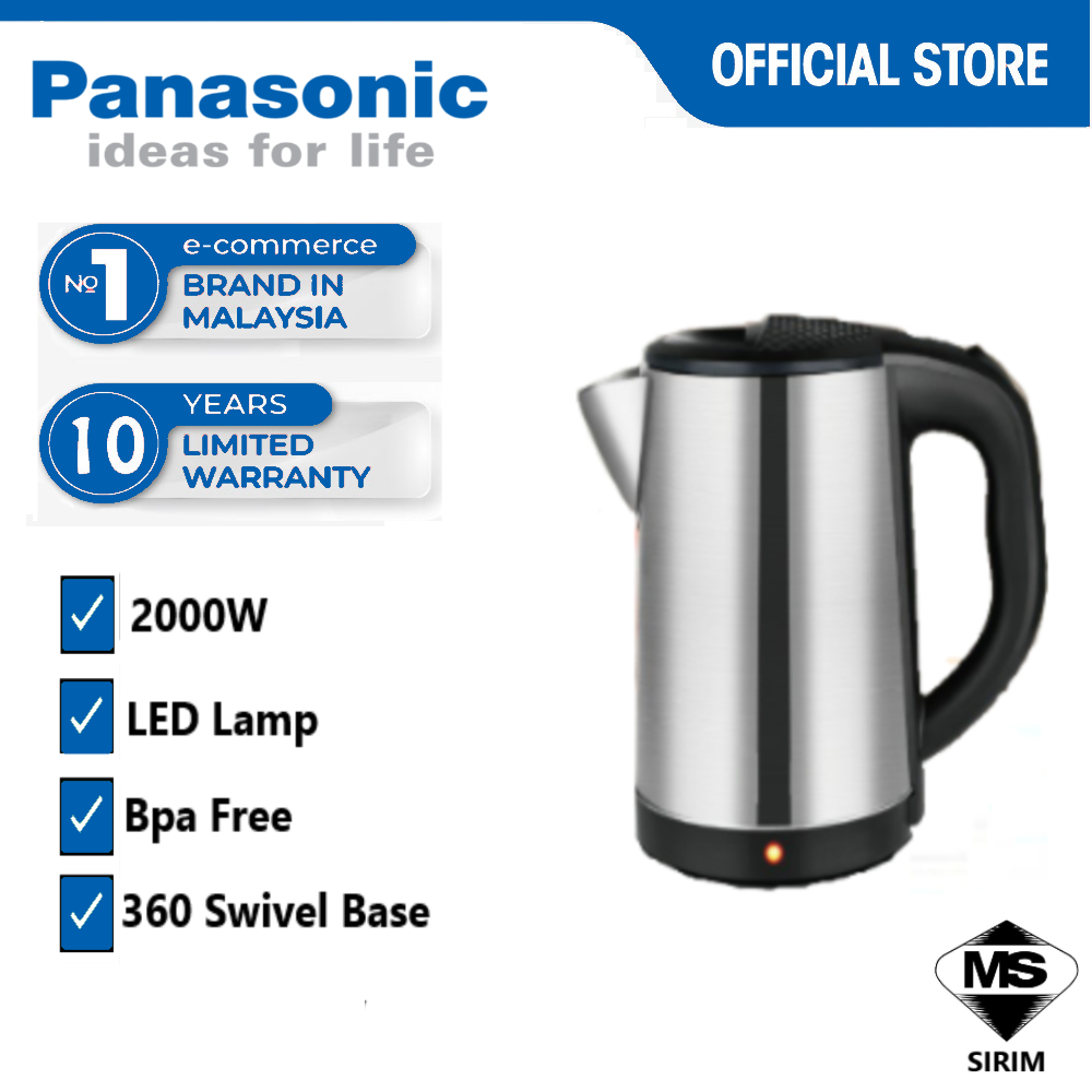 Panasonic Kettle 2.0L Stainless Steel Electric Kettle | Shopee Malaysia
