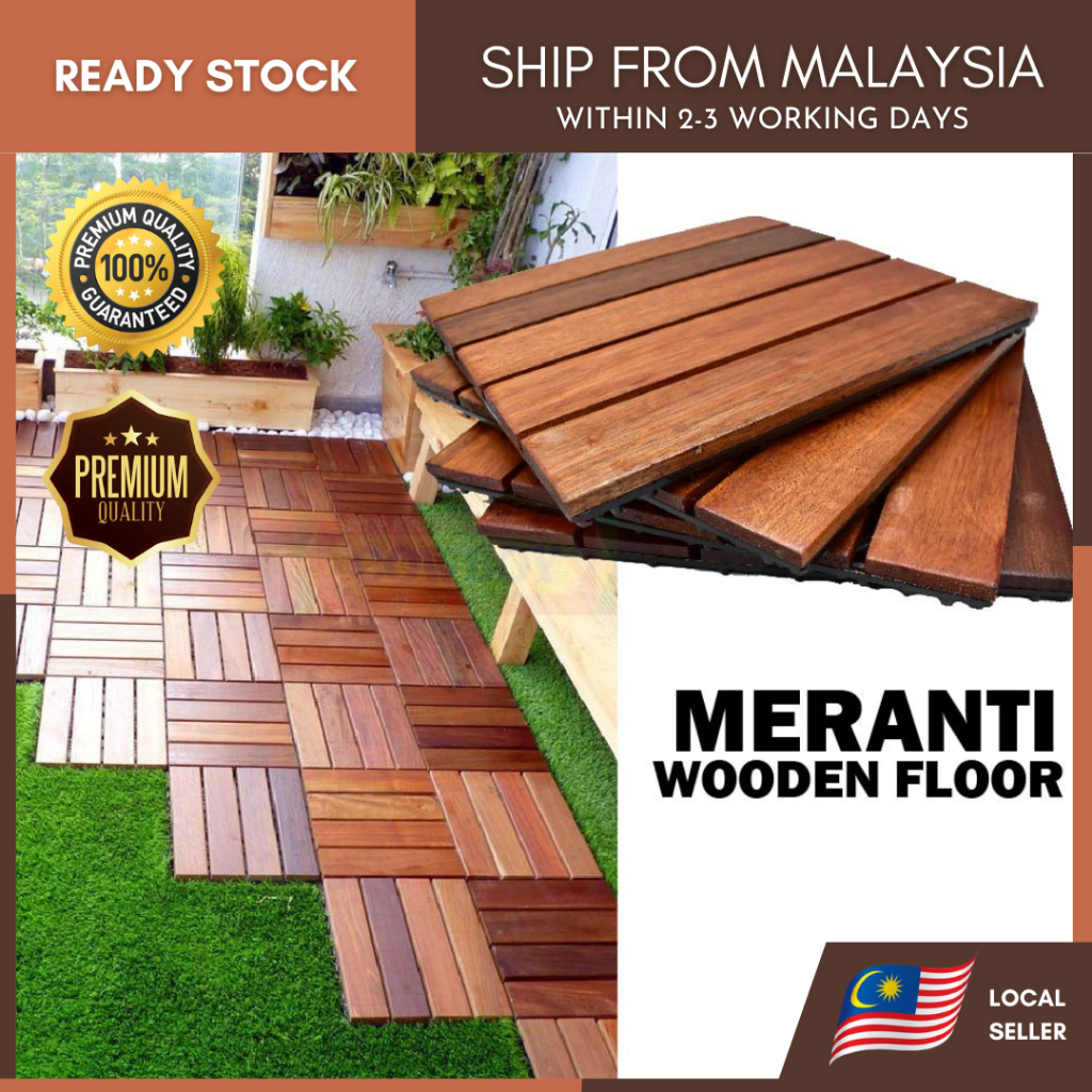HLN Floor Decking Outdoor Wooden Decking Tiles for Terrace Garden Lawn ...