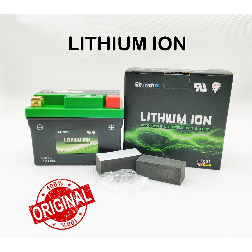 SKYRICH LITHIUM ION BATTERY LIX5L HONDA / YAMAHA / GAS GAS / KTM 12V ...