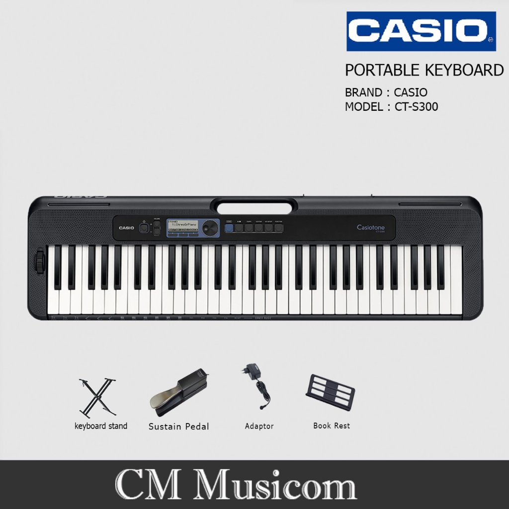 Casio CT-S300 Portable Keyboard 61 keys with Sustain Pedal & Stand ...