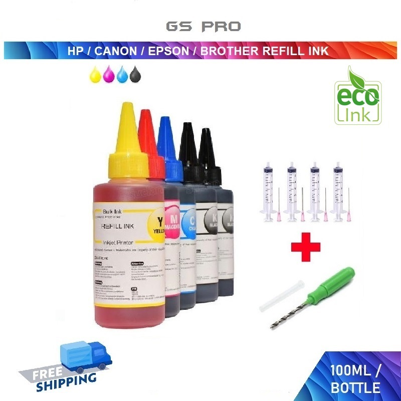 💉Eco Refill Ink Kit Set Canon & HP Inkjet Printer Cartridges with ...