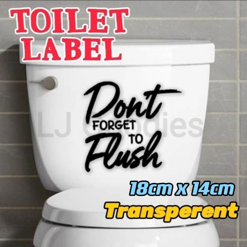 Label Flush Toilet Bowl Waterproof / Sticker Minimalist Flush Mangkuk ...