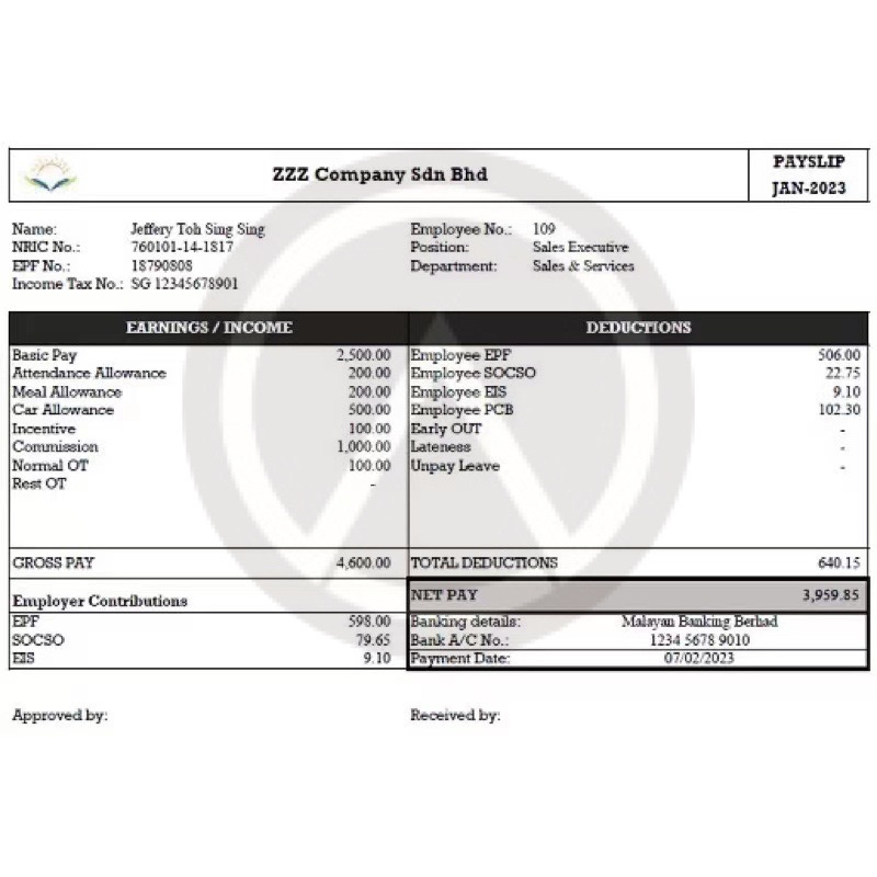 [Ms Excel] PAYSLIP/SALARY SLIP templates *5 formats | Shopee Malaysia