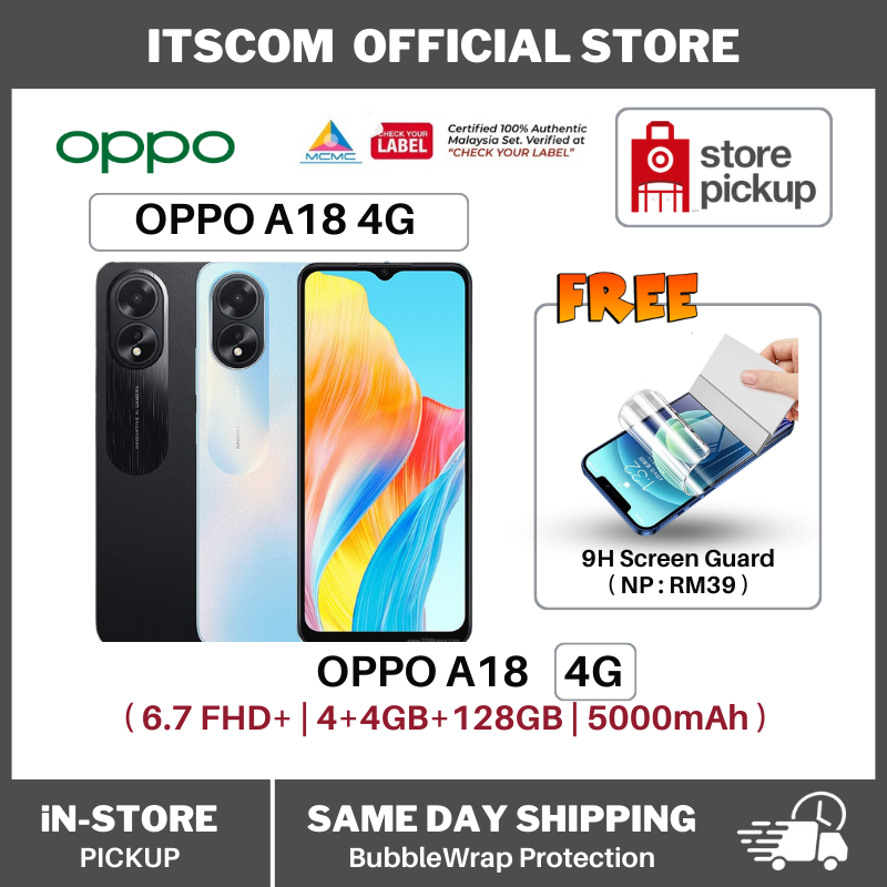 OPPO A18 Smartphone | 4GB + 128GB ROM | 90Hz Sunlight Display | 5000mAh ...