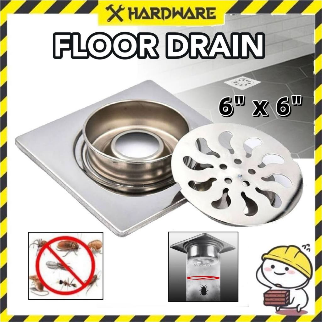 6”x6” Stainless steel floor grating with filter /Floor trap/Floor drain ...