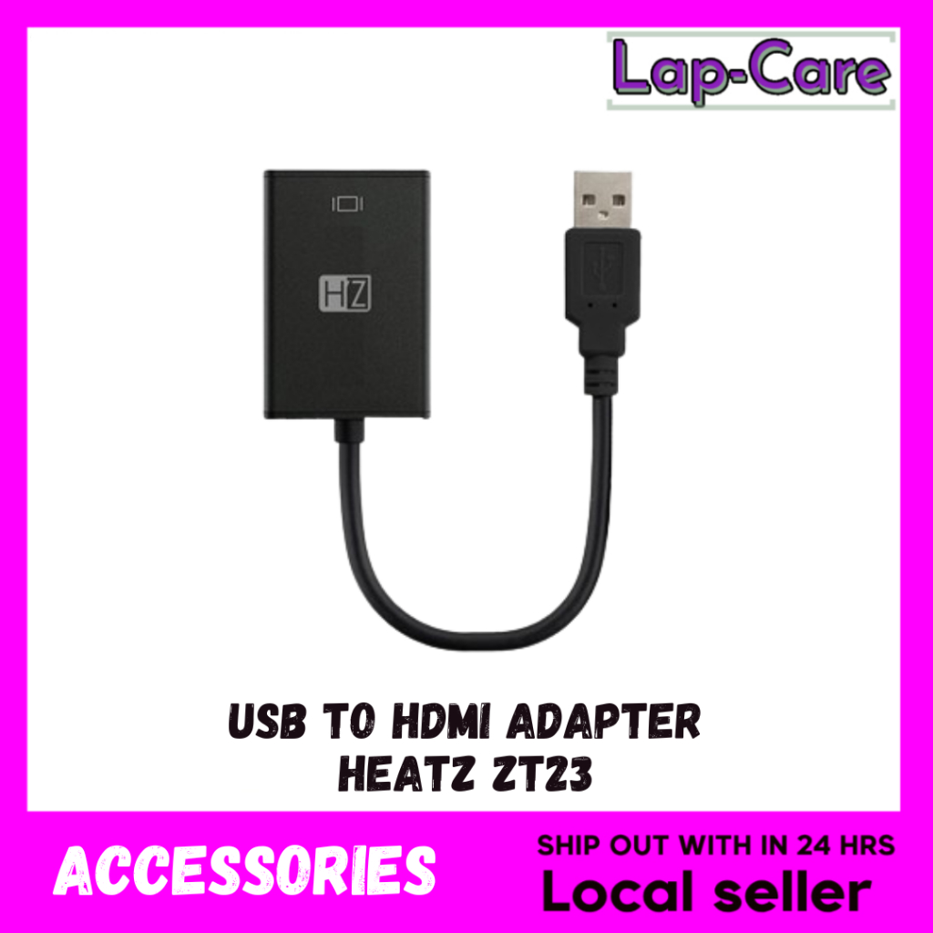 USB TO HDMI ADAPTER 👉 HEATZ ZT23 (VIDEO AUDIO MULTI MONITOR ADAPTER ...