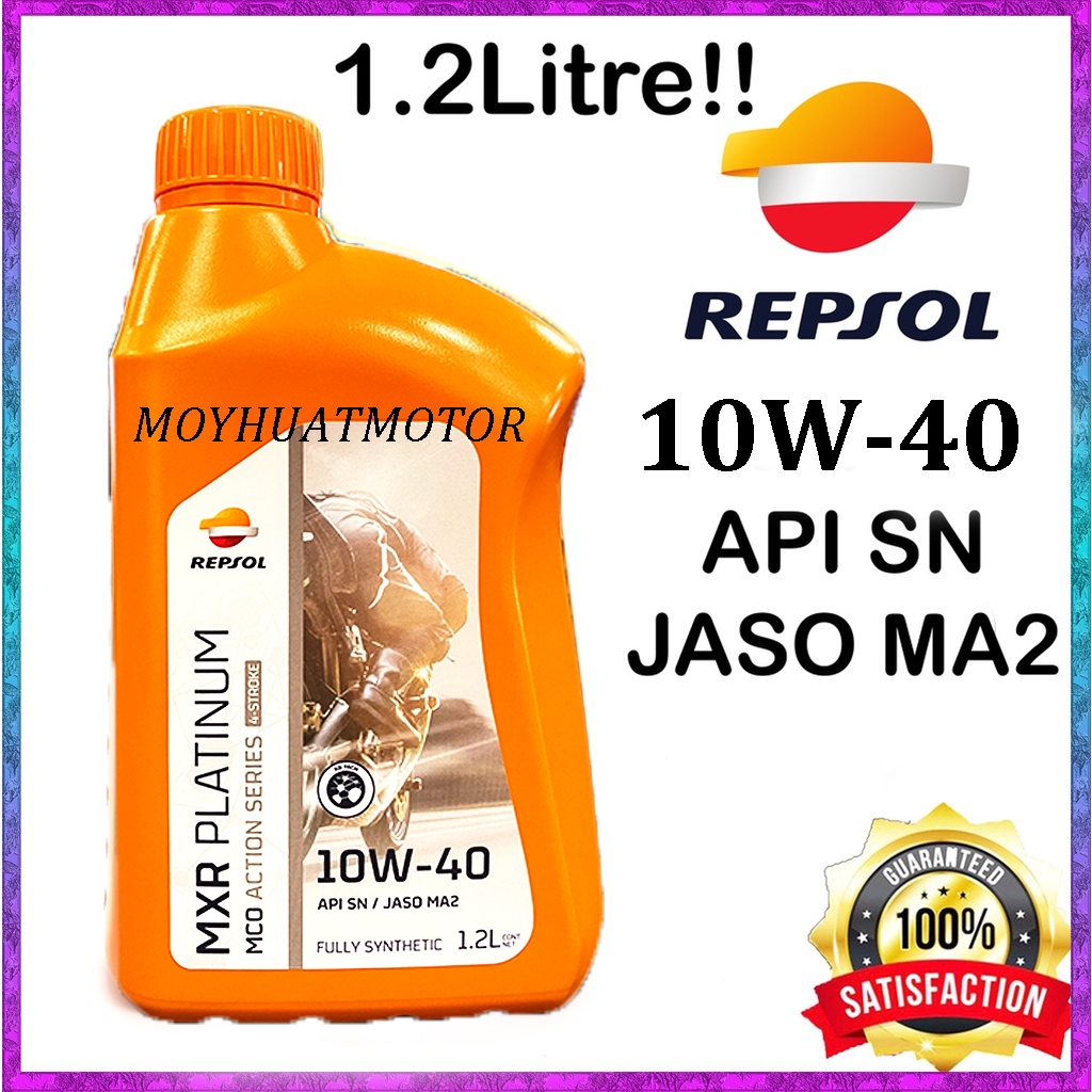 [1.2L] 100% ORIGINAL REPSOL FULLY SYNTHETIC 10W40 MXR PLUS / SN JASO ...