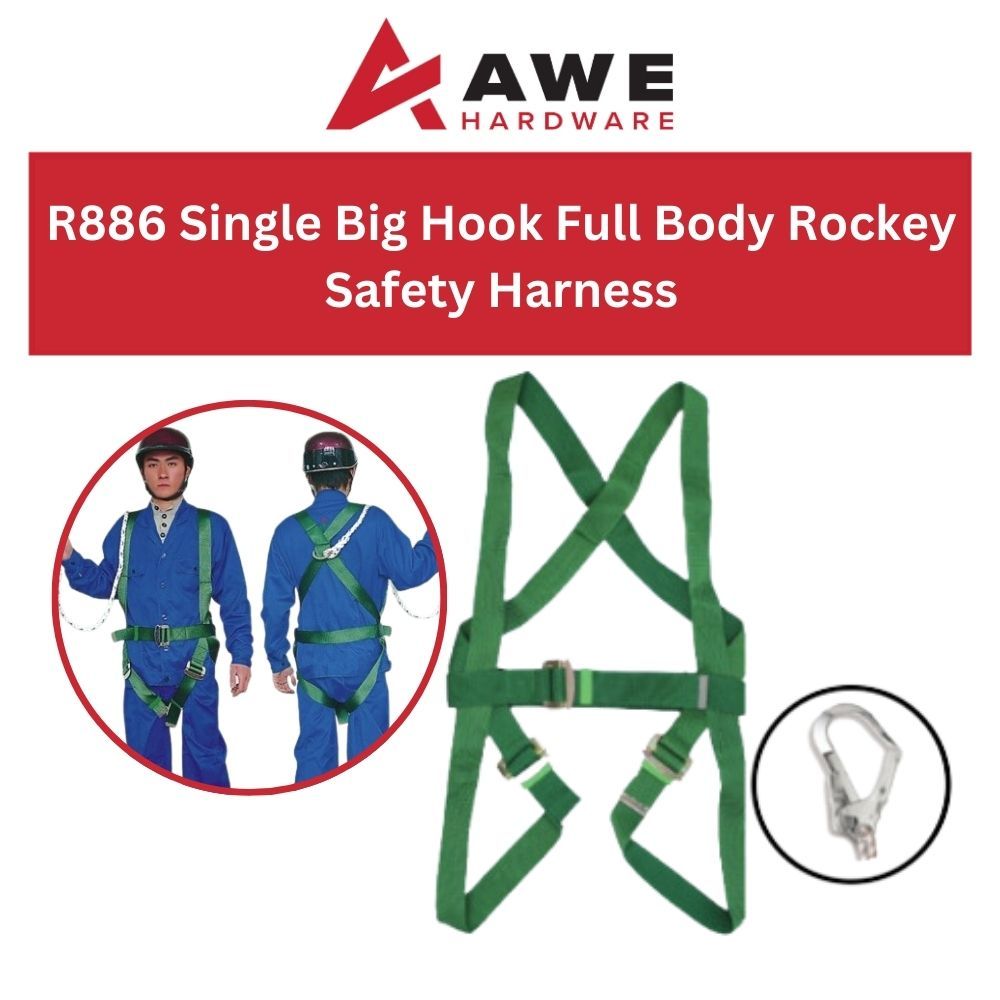 AWE Single Big Hook Full Body Rockey Safety Harness R886 Climbing Work ...