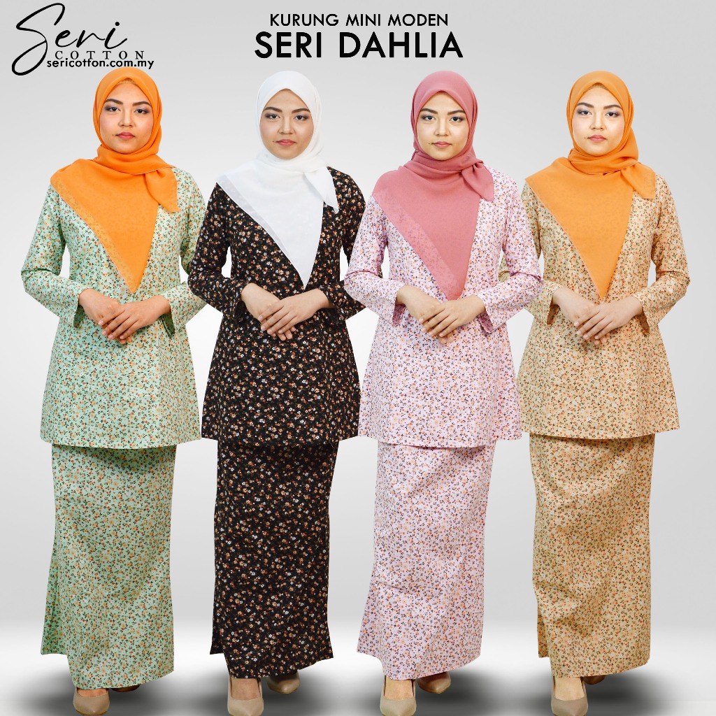 Baju Kurung Mini Moden Seri Dahlia Kain Duyung English Cotton XS-3XL Plus Size | Shopee Malaysia
