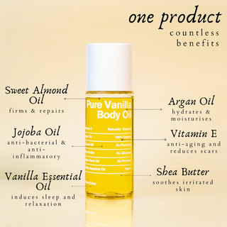 ORGANIC VANILLA BODY OIL 100ML HYDRATING, REPAIRING - WITH ARGAN/JOJOBA ...