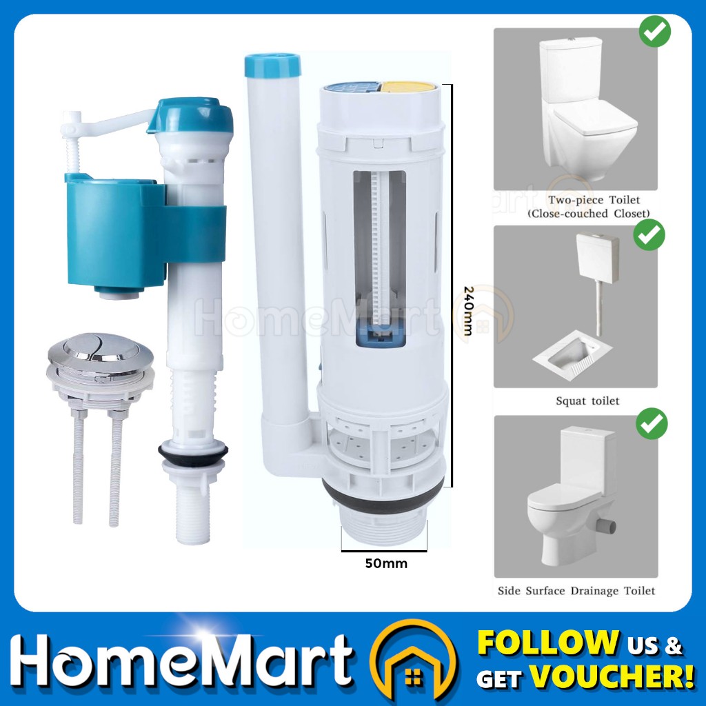 Flush Toilet Flush Set Pam Tandas Flush Duduk Toilet Flush Valve 馬桶水箱配件 ...