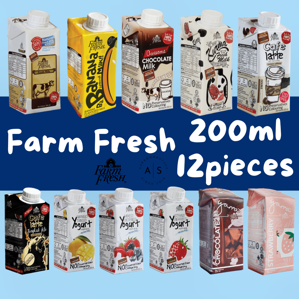 Farm Fresh UHT Milk 1/2 Carton 12pieces Fresh/Yogurt/Chocolate/Kurma ...
