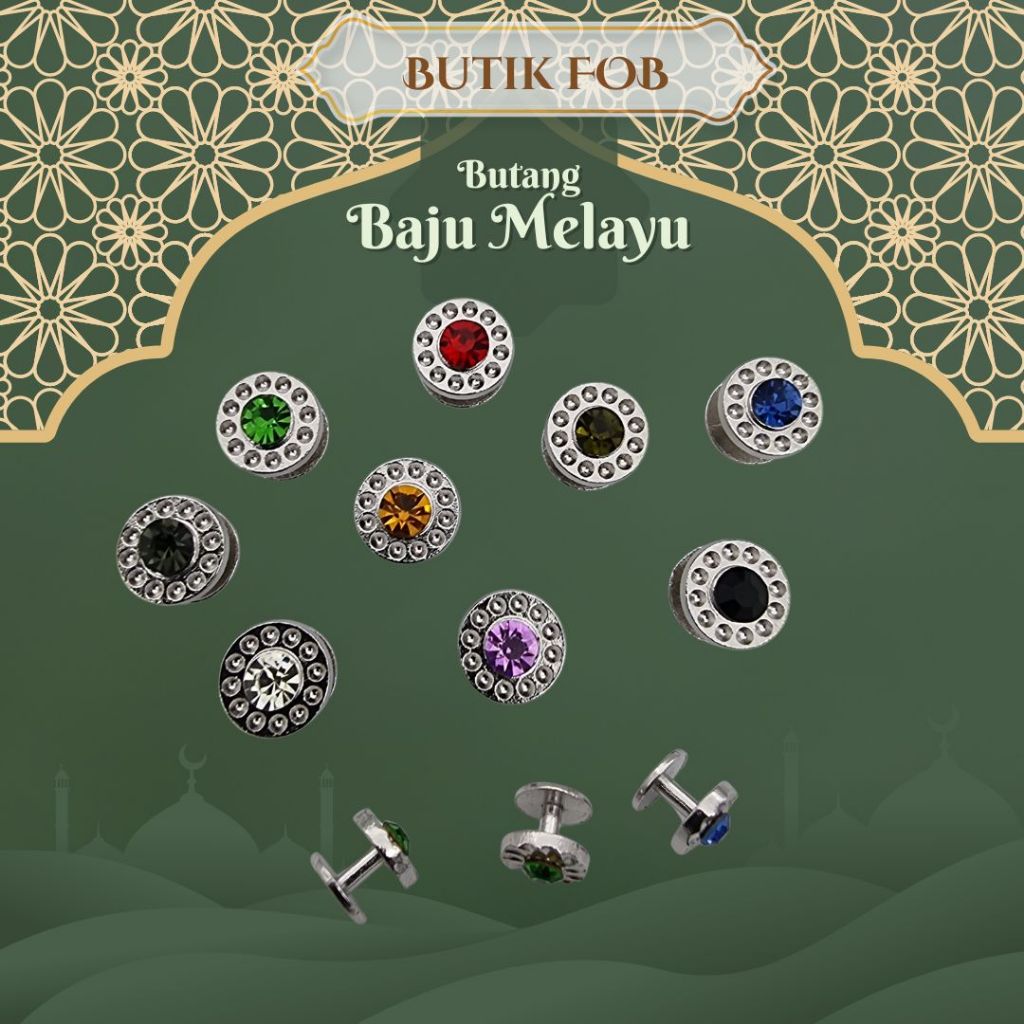 Butang Pin Kerongsang Button Brooch Kacip Baju Melayu Dewasa Budak Batu ...