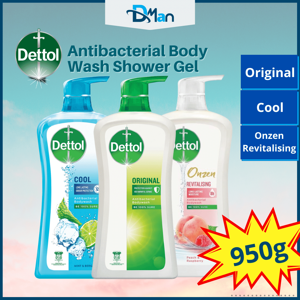 Dettol Antibacterial Body Wash Shower Gel Cool Original 950g Onzen ...