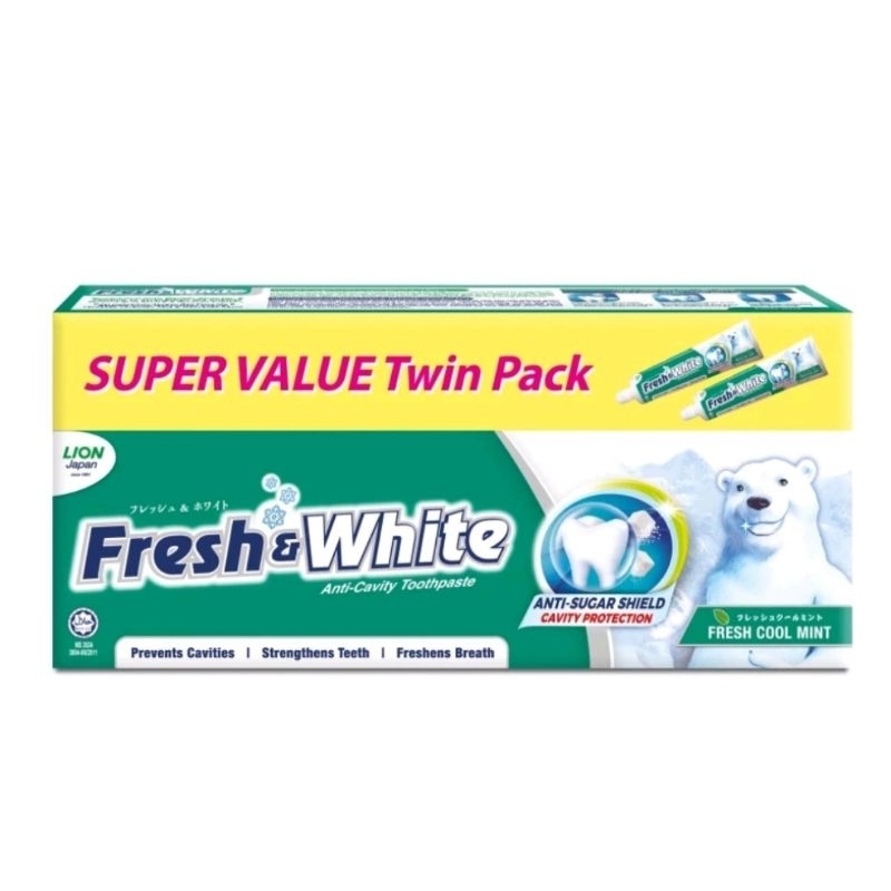 Fresh & White Fresh Cool Mint (2 x 225g) | Shopee Malaysia
