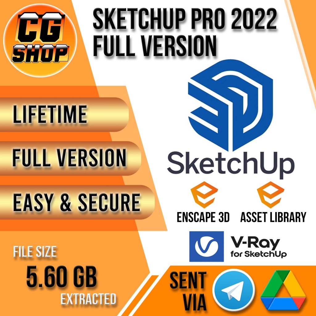 D007 SketchUp Pro 2022 v22 + Enscape 3D + Enscape 3D Assets Library + V ...