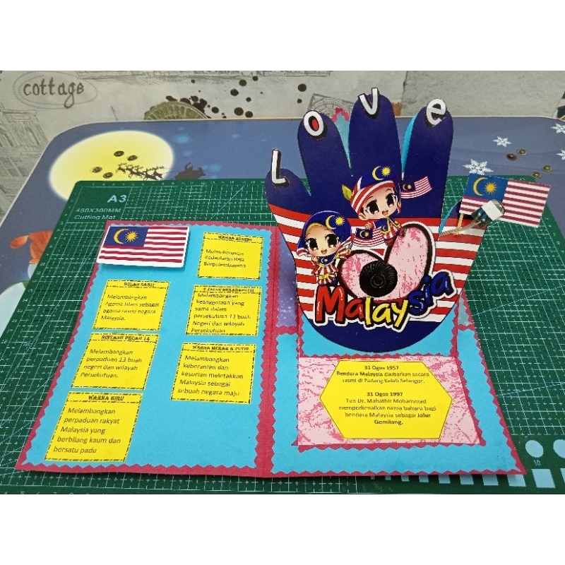 Bendera Malaysia / Merdeka Music card/Lagu Jalur Gemilang kad record ...