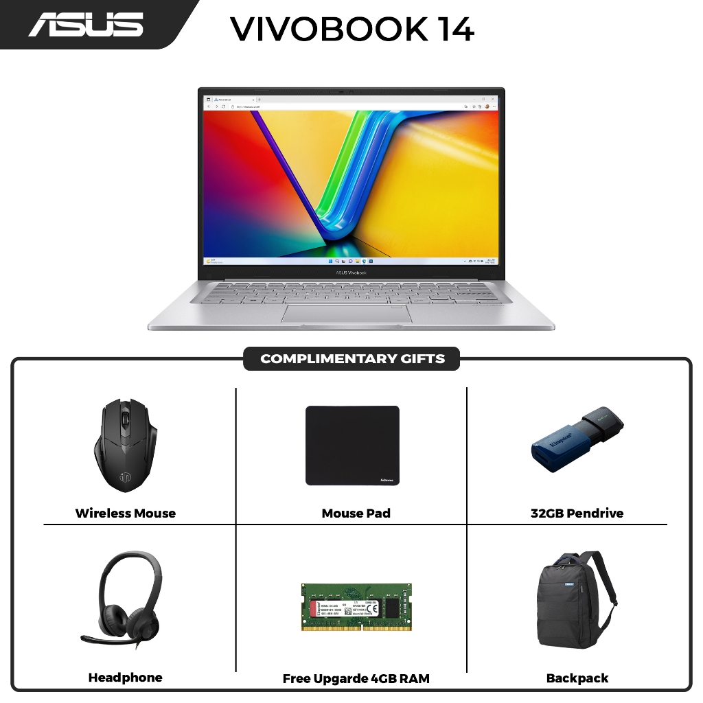 ASUS VivoBook 14 A1404V-AAM168WS / A1404V-AAM166WS ( i5-1335U/ 8GB ...