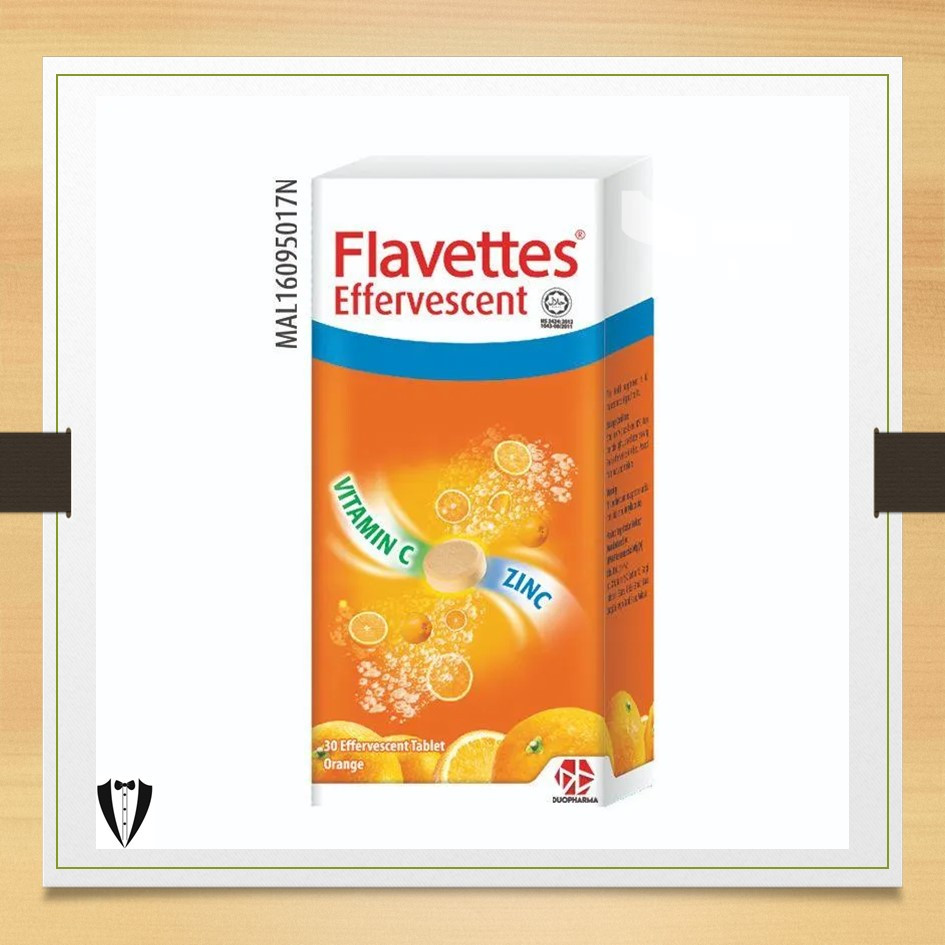 [EXP: 02.2026] FLAVETTES VITAMIN C 1000MG PLUS ZINC 10MG EFFERVESCENT ...