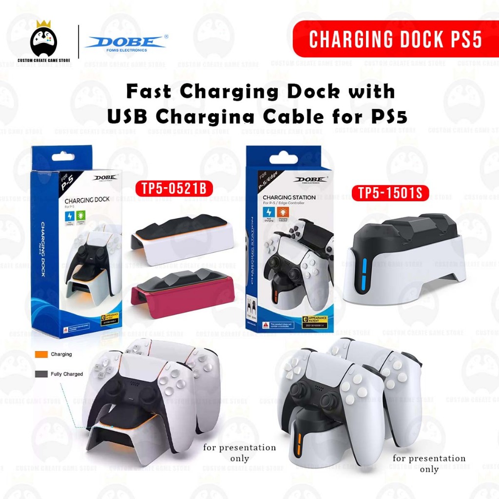 DOBE PS5 DualSense Controller Dual Charging Dock Station TP5-0521B/TP5 ...