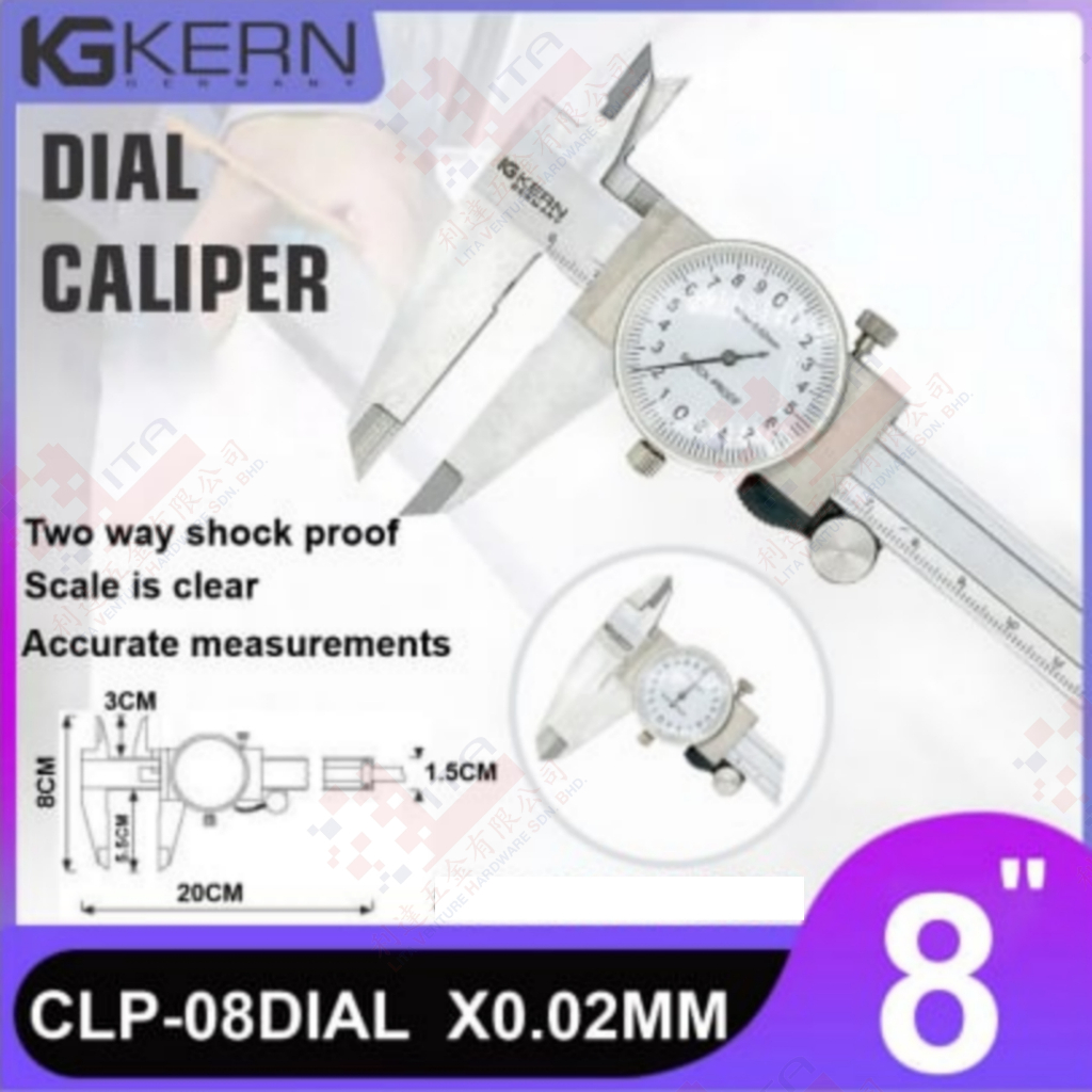 KG KERN GERMANY BRAND DIAL CALIPER CLP08DIALX0.02MM | Shopee Malaysia