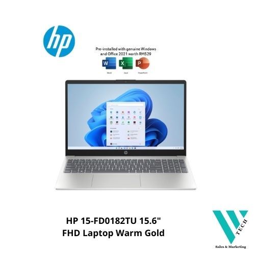 HP 15-Fd0182TU 15.6" FHD Laptop Warm Gold (N100, 8GB, 512GB SSD, Intel ...