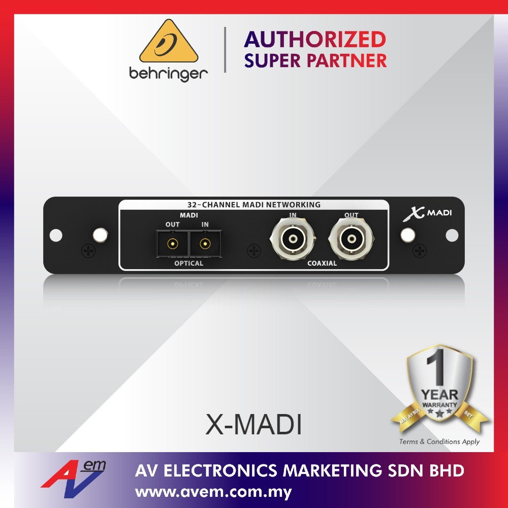 BEHRINGER X-MADI High-Performance 32-Channel MADI Expansion Card for ...