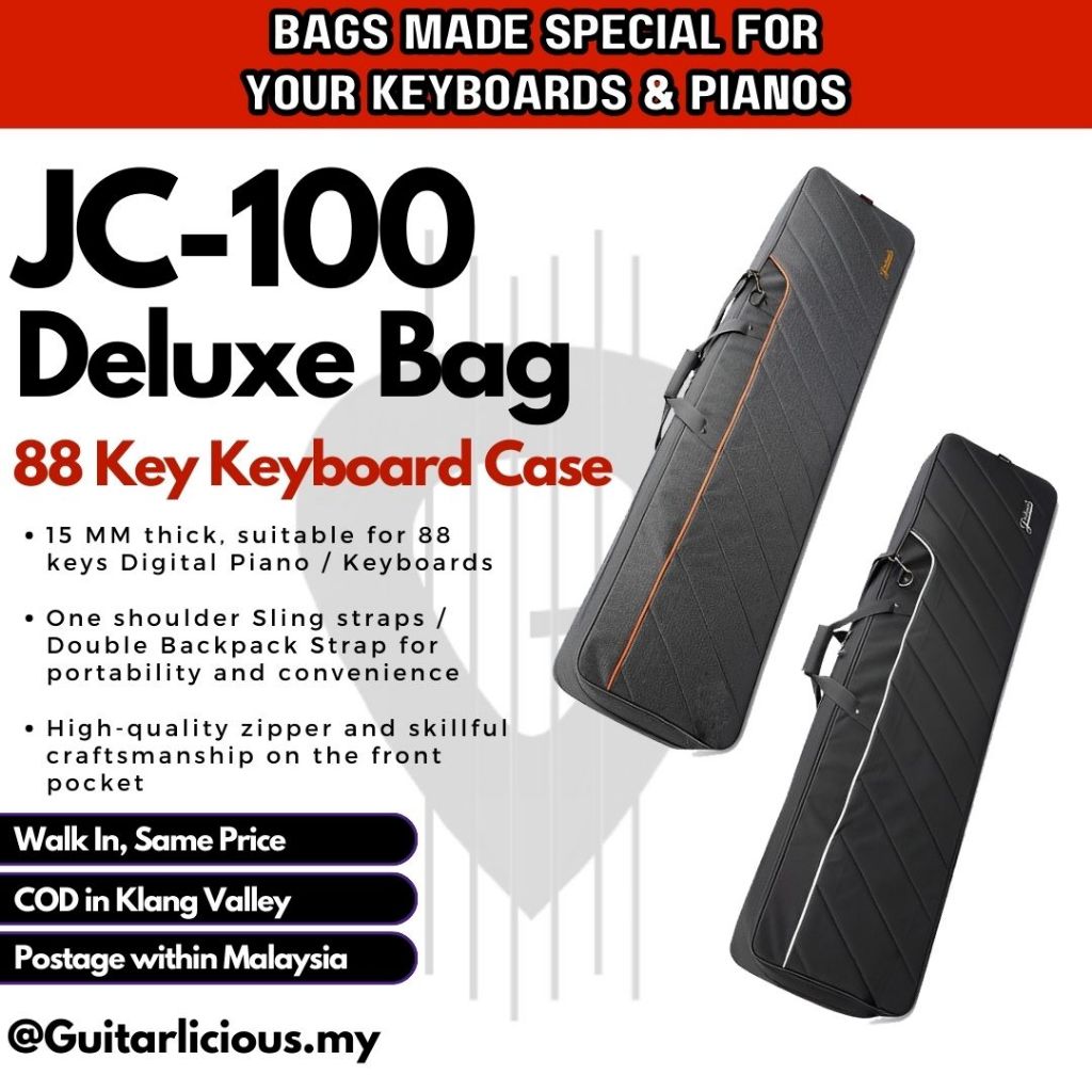 Deluxe 88 Keys Keyboard Bag / Soft Case / Backpack (JC-100) with 15mm ...