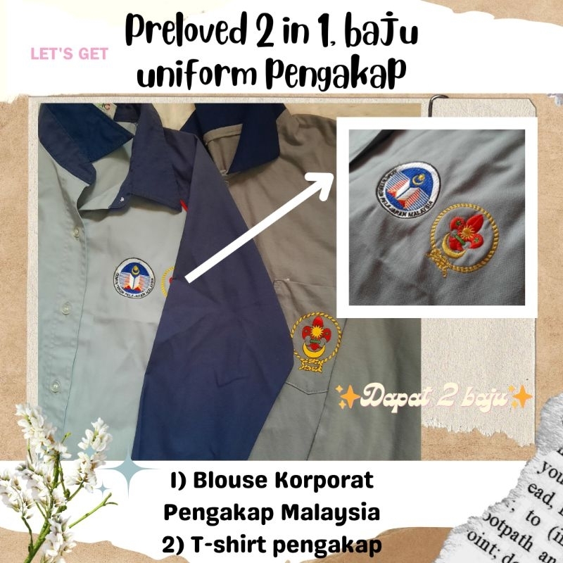 UNIFORM PRELOVED| 2 IN 1 Outpost Blouse Korporat Pengakap Malaysia & T ...
