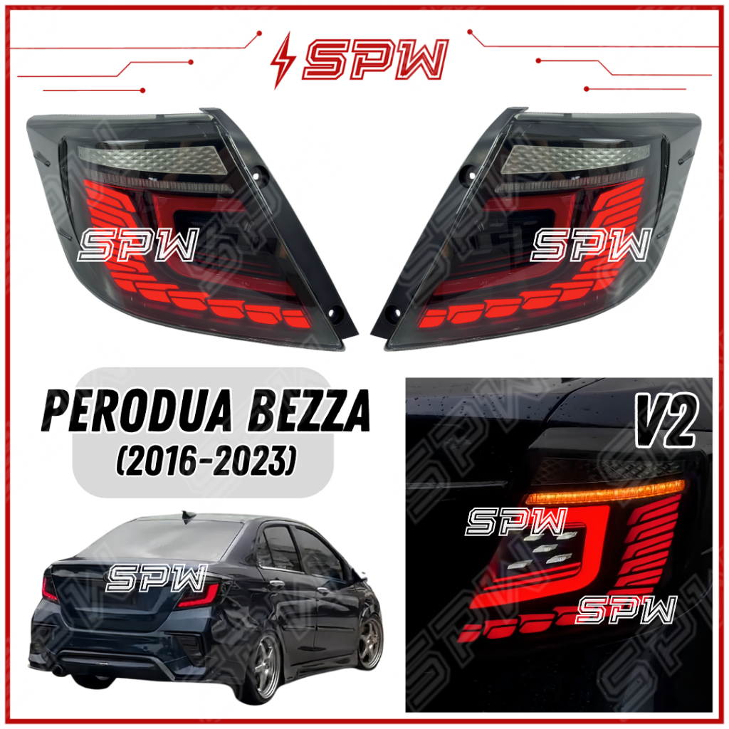 Perodua Bezza (2016-2025) V2 Dragon Scale Tail Lamp Tail Light LED ...