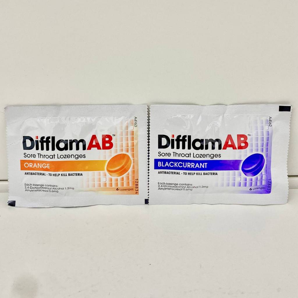 Difflam AB Sore Throat Lozenges 6 tablet (Blackcurrant / Orange) [Exp ...