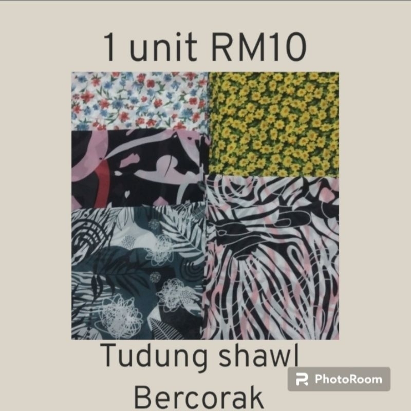 tudung shawl bercorak chiffon | Shopee Malaysia