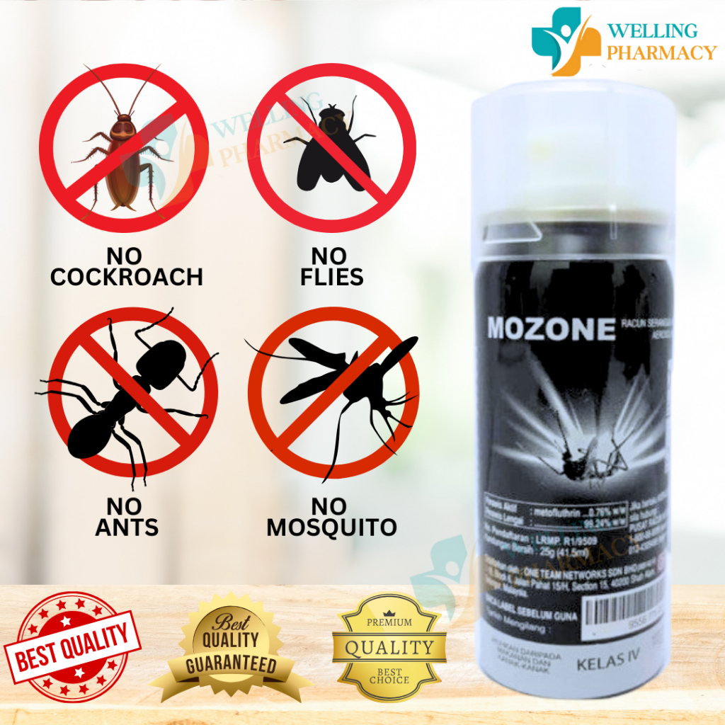 【PROMO】MozOne Mosquito Repellent Spray/Cockroach, Ant, Flies/8 Hours ...