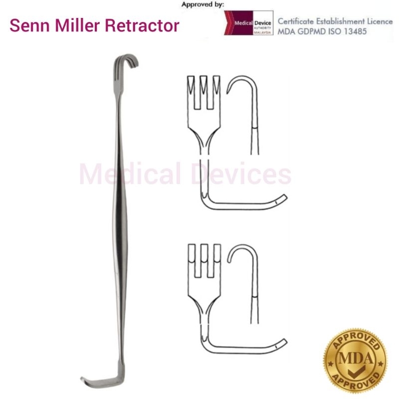 Senn Miller Retractors Double Ended 3 Prongs Blunt - Sharp Stainless ...