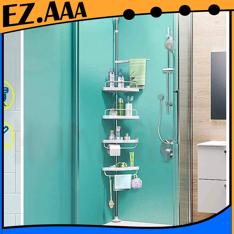 Rak Bilik Air sudut Furniture Adjustable 4 Tier Bathroom Rack Bathroom ...