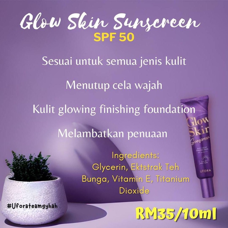 GLOW SKIN SUNSCREEN UFORA | Shopee Malaysia